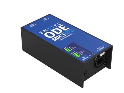 Enttec Open DMX Ethernet (ODE) MK3 2xuni Ethernet/DMX m/RDM m/poe+PSU ...